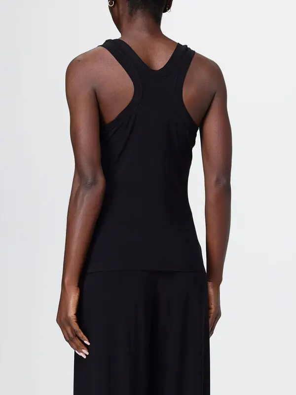 Norma Kamali Racerback Cotton Tank - Black