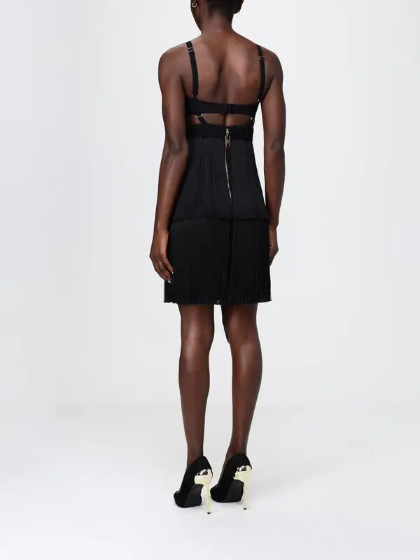 Elisabetta Franchi Fringe Detail Dress - Black