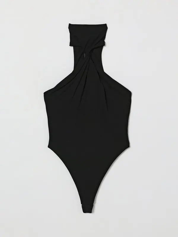 Elisabetta Franchi Stretch Viscose Bodysuit Top - Black