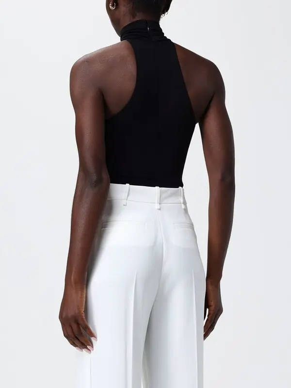 Elisabetta Franchi Stretch Viscose Bodysuit Top - Black