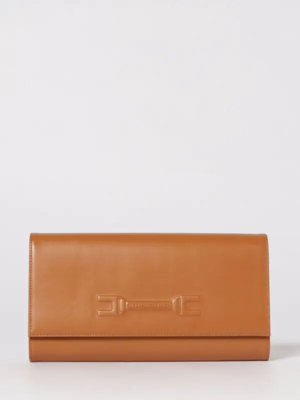 Elisabetta Franchi Embossed Logo Clutch - Leather