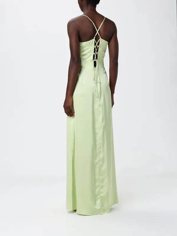 HANITA Stretch Satin Slip Dress - Lime