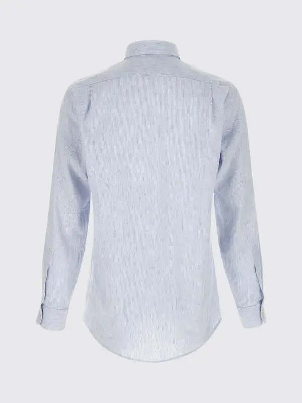 Polo Ralph Lauren Striped Logo Linen Shirt - Blue