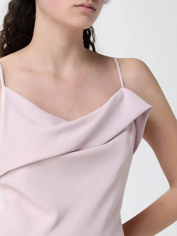 HANITA Maxi Dress With Drape Detail - Pink