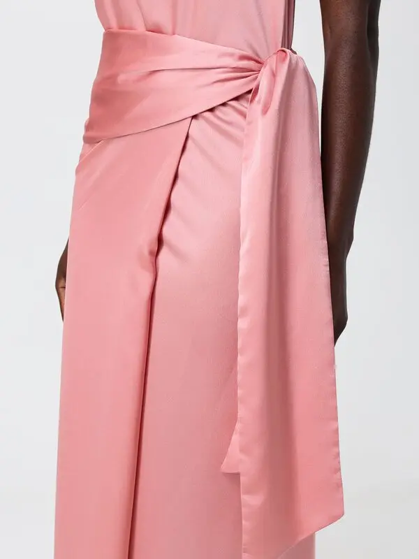 HANITA Asymmetrical Satin Wrap Dress