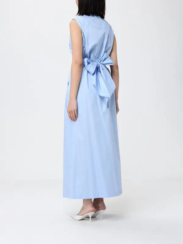 HANITA Sleeveless Cotton Shirtdress - Gnawed Blue