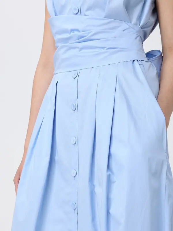 HANITA Sleeveless Cotton Shirtdress - Gnawed Blue
