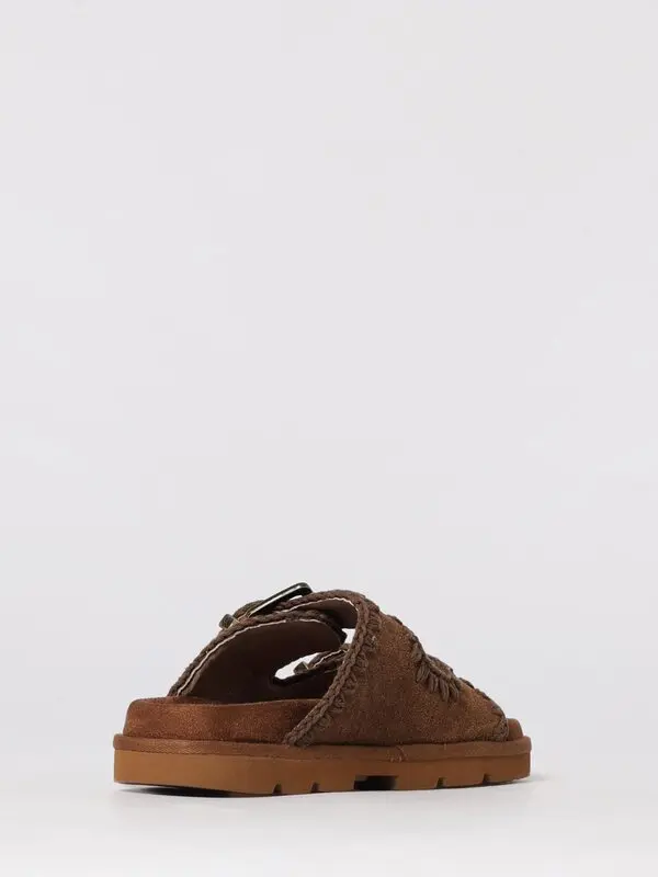 Mou Low Bio Suede Sandals With Buckled Straps - Hazel