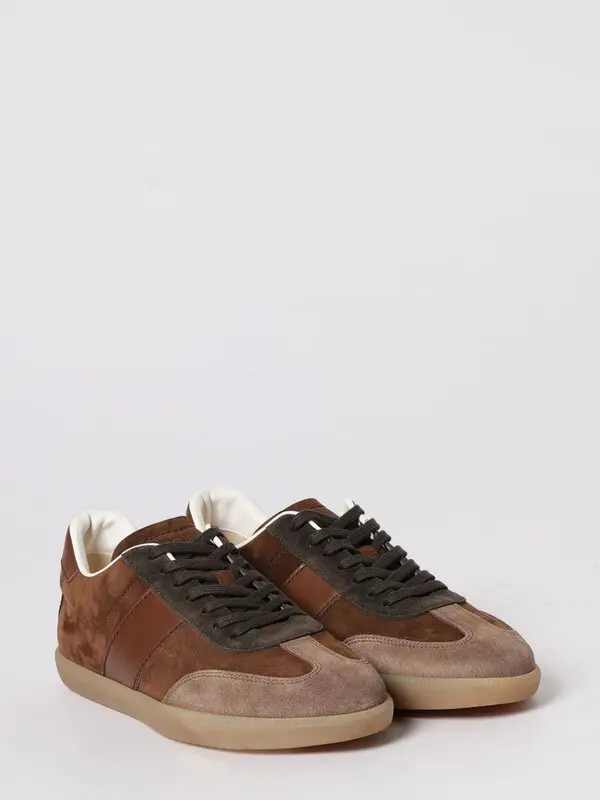 TOD'S Suede And Calf Leather Lace-up Sneakers - Brown