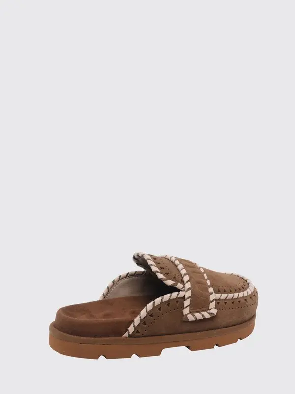 Mou Suede Mules With Abstract Embroidery