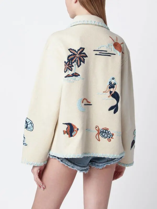 Alanui Embroidered Jacket - Beige
