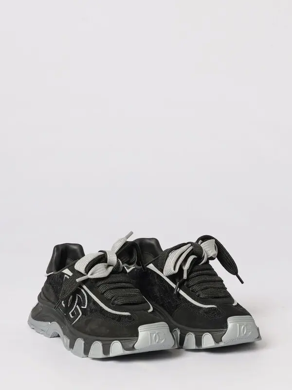 Dolce & Gabbana Lace And Suede Low Top Sneakers