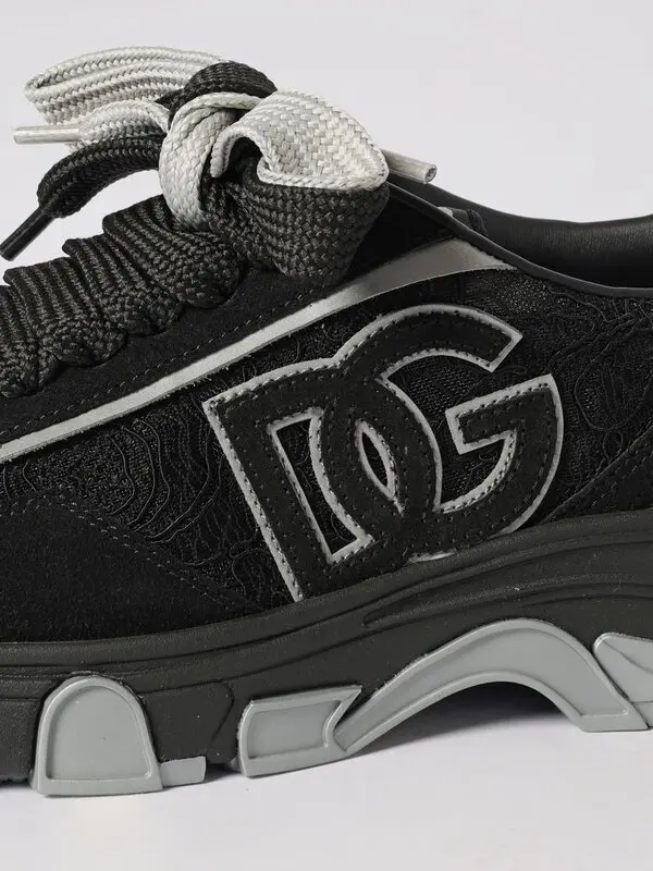 Dolce & Gabbana Lace And Suede Low Top Sneakers