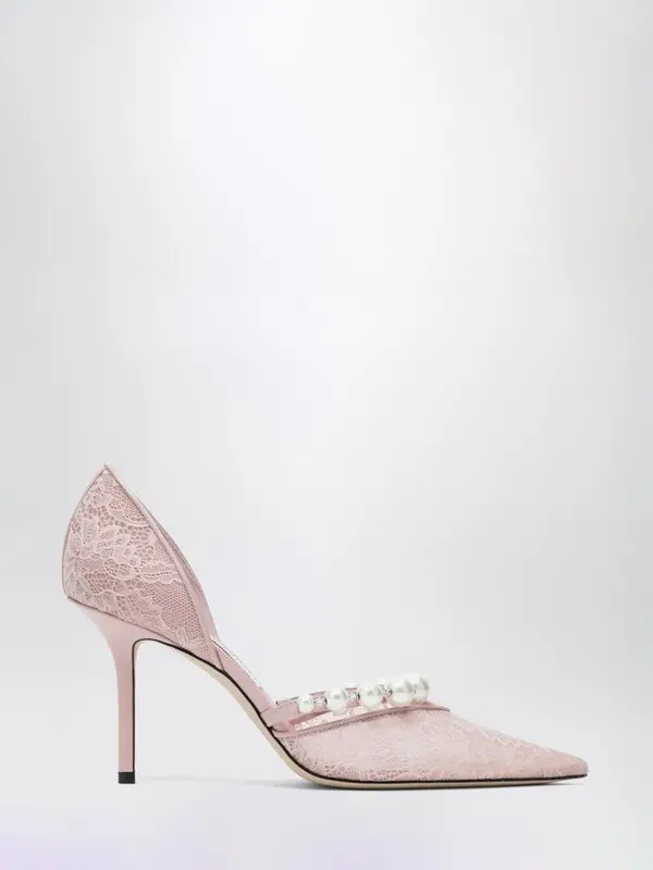 JIMMY CHOO Aurelie Embellished Lace Pumps - Pink