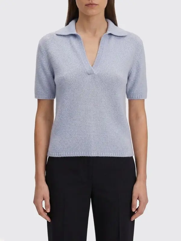 Gabriela Hearst Cashmere Knit Polo Shirt - Gnawed Blue