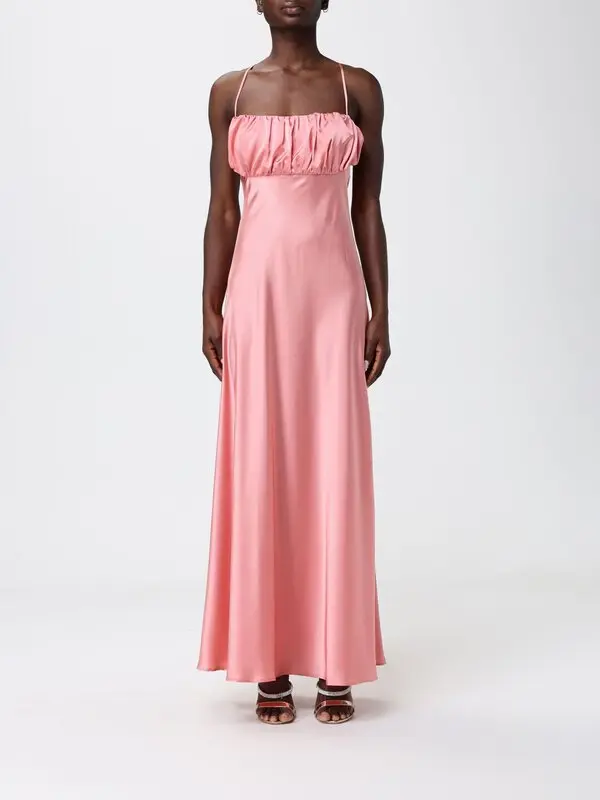 HANITA Ruched Maxi Dress - Coral