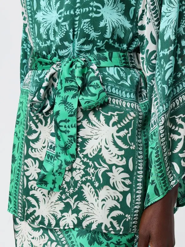 HANITA Viscose Blouse With Ethnic Print - Green