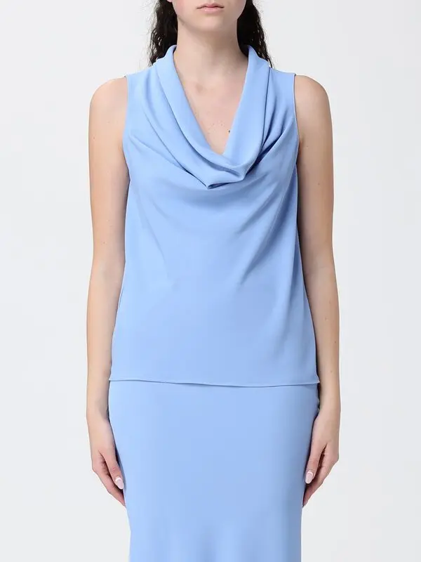 HANITA Sleeveless Crepe Top - Gnawed Blue