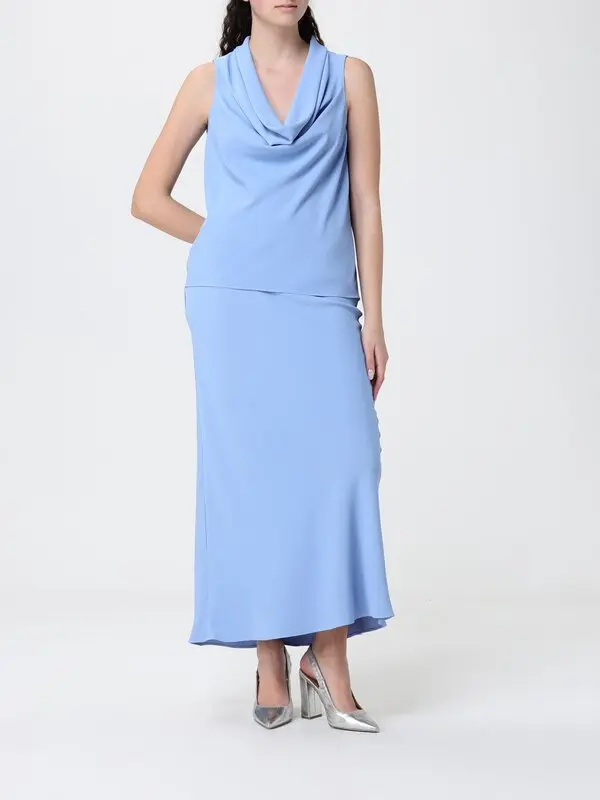 HANITA Sleeveless Crepe Top - Gnawed Blue