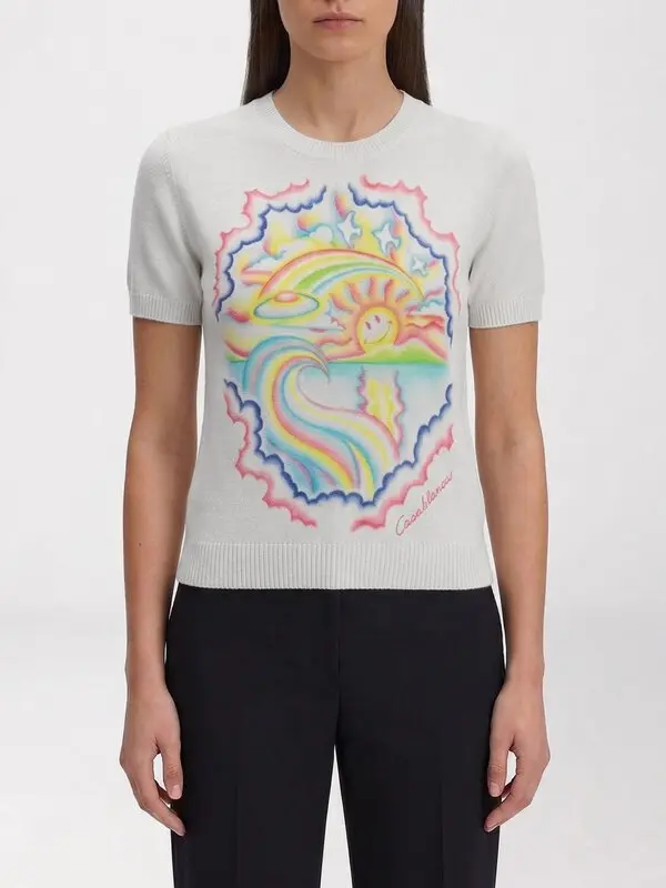 Casablanca Printed Cotton Blend T-shirt - Ivory