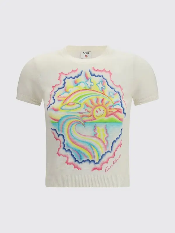 Casablanca Printed Cotton Blend T-shirt - Ivory