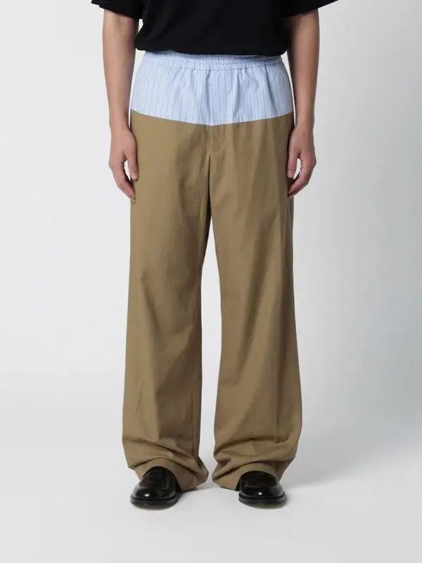 Dries Van Noten Cotton Wide-leg Trousers With Abstract Pattern - Brown