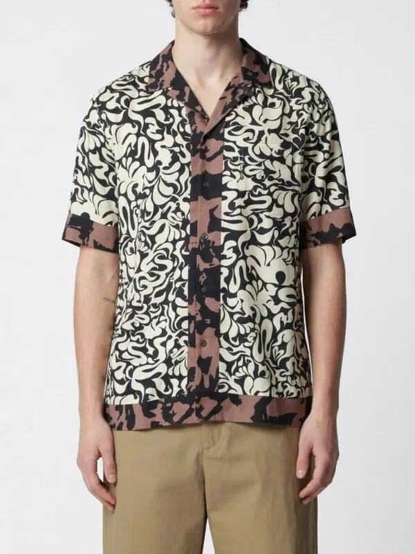 Dries Van Noten Printed Viscose Casual Shirt - Black