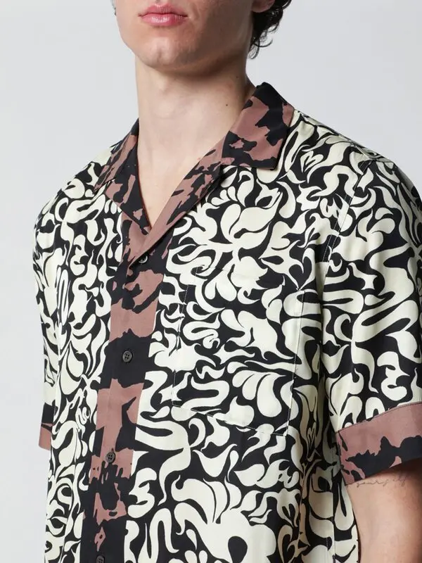 Dries Van Noten Printed Viscose Casual Shirt - Black