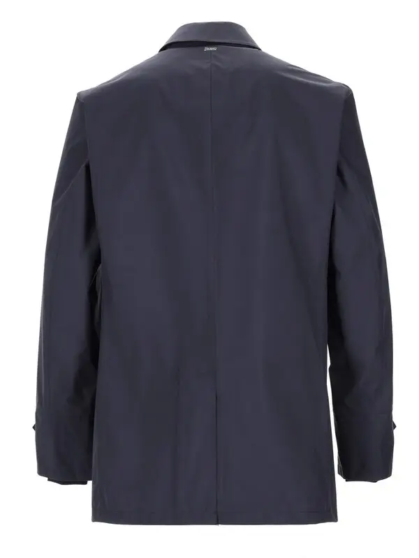 Herno Impermeable Jacket With Collar - Blue