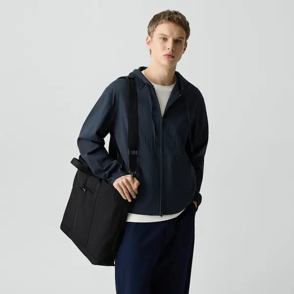 Theory Lightweight Kelso Nylon Hoodie - Light Eclipse