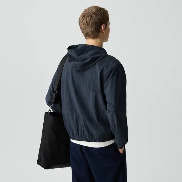 Theory Lightweight Kelso Nylon Hoodie - Light Eclipse