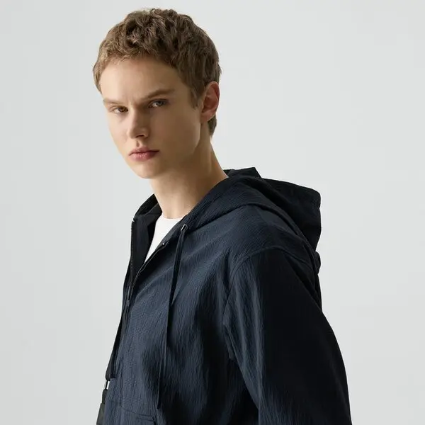 Theory Lightweight Kelso Nylon Hoodie - Light Eclipse