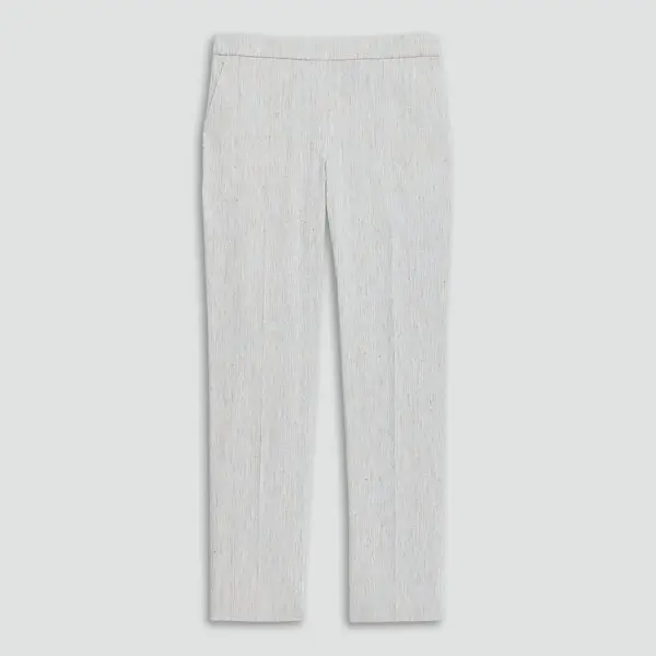 Theory Treeca Pull-on Textured Linen Pant - Black Multi