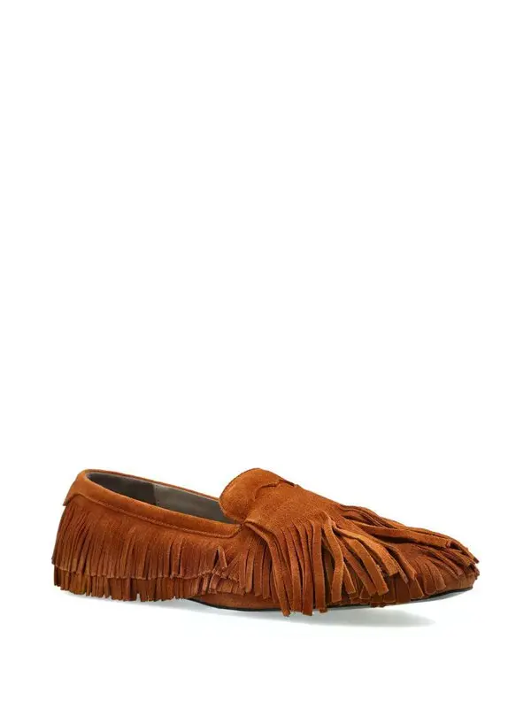 ALLSAINTS Sandy Fringed Loafers - Brown
