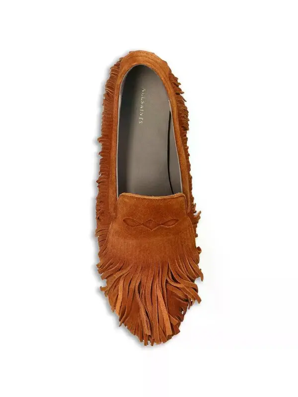 ALLSAINTS Sandy Fringed Loafers - Brown