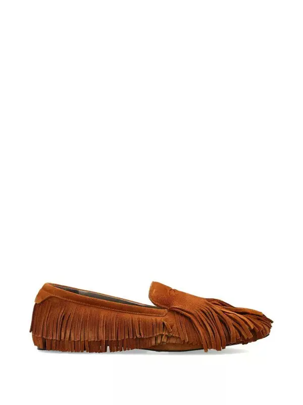 ALLSAINTS Sandy Fringed Loafers - Brown