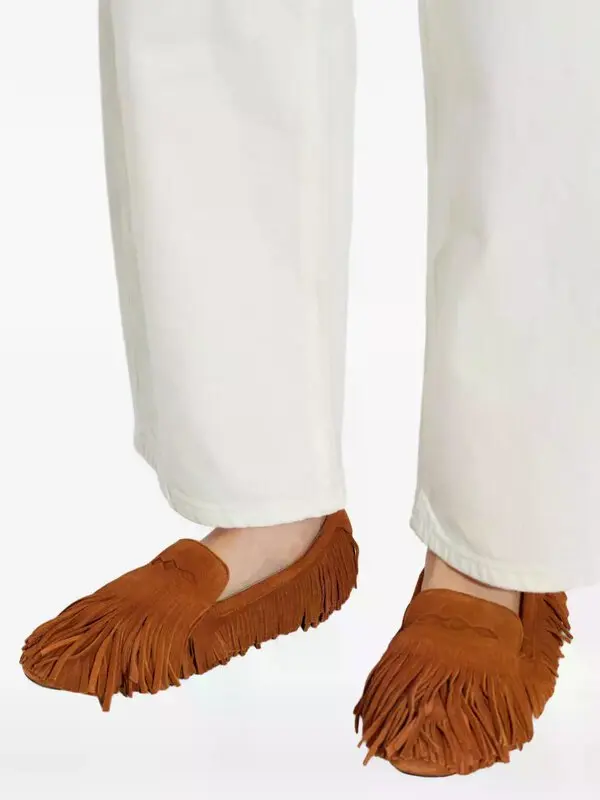 ALLSAINTS Sandy Fringed Loafers - Brown