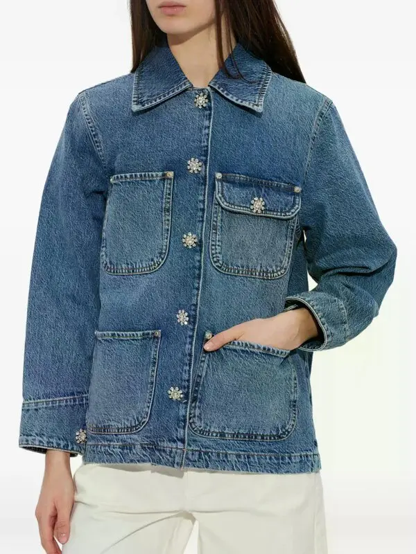 ALLSAINTS Bex Crystal-embellished Denim Jacket - Blue