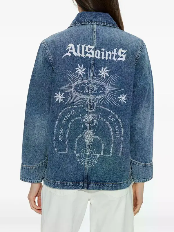 ALLSAINTS Bex Crystal-embellished Denim Jacket - Blue