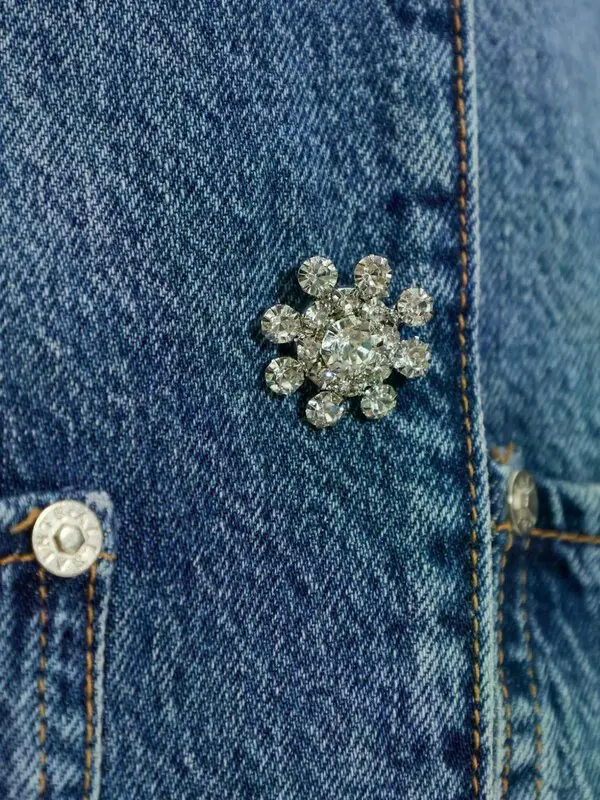 ALLSAINTS Bex Crystal-embellished Denim Jacket - Blue