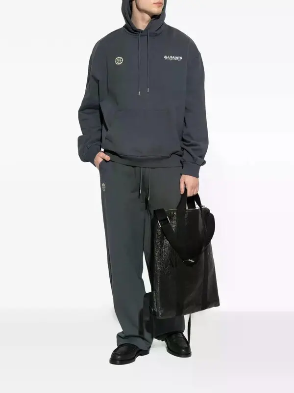 ALLSAINTS Globe-print Hoodie - Black