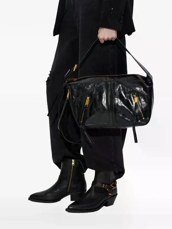 ALLSAINTS Jean Rey Leather Shoulder Bag - Black