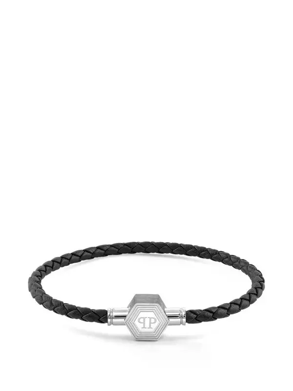 Philipp Plein Enigma Braided Charm Bracelet - Silver