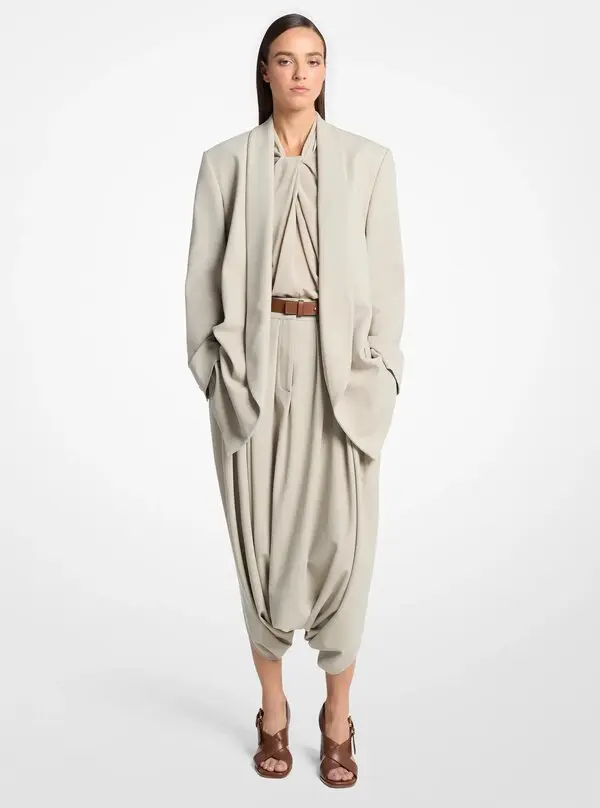 Michael Kors Tissue Wool Crepe Bathrobe Jacket