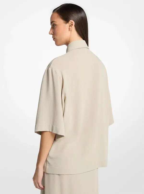 Michael Kors Wool Crepe Camp Shirt