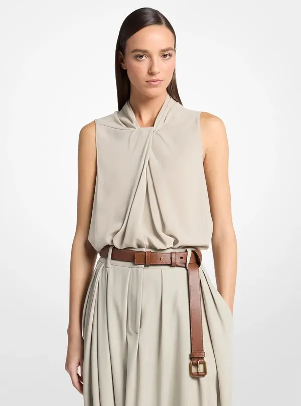 Michael Kors Kaitlin Leather Trouser Belt - Brown