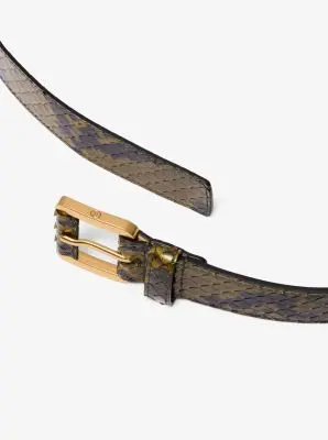 Michael Kors Jodi Snake Embossed Leather Belt