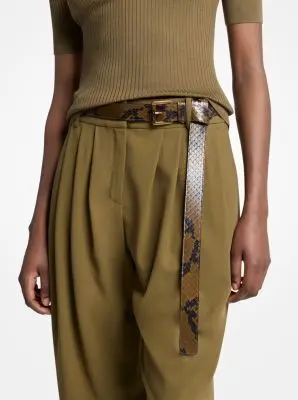 Michael Kors Jodi Snake Embossed Leather Belt