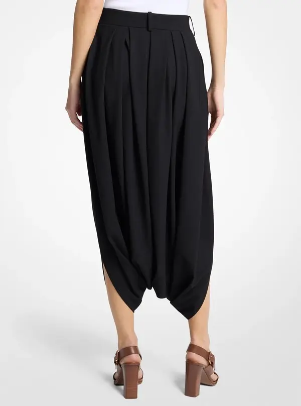 Michael Kors Draped Tissue Wool Culottes - Black