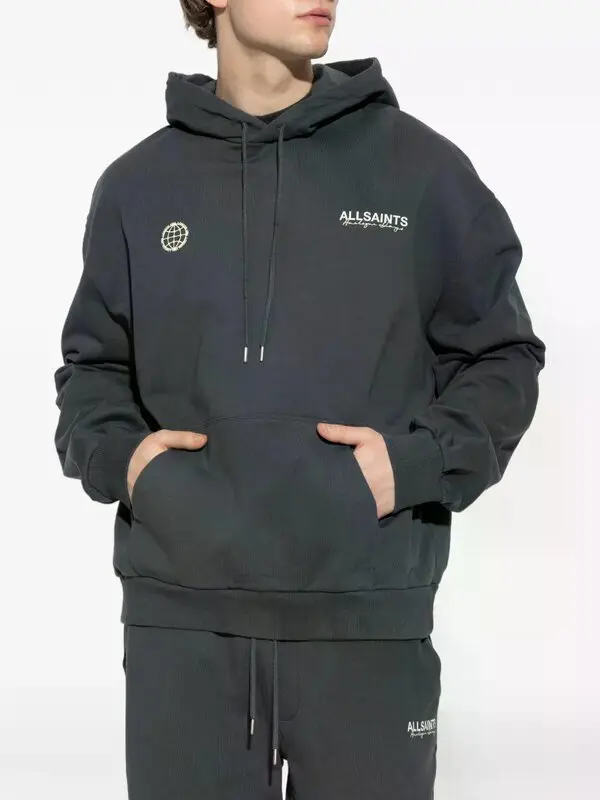 ALLSAINTS Globe-print Relaxed Hoodie